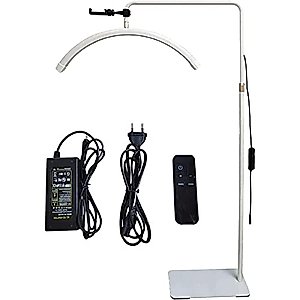 QQXX LED Floor Half Moon Lash Light Floor Lamp for Reading,Eyelash Extensions LED Floor Light，Lash Lamp,Adjustable Standing Lamp with Remote,Tattoo Light,Salon Cosmetic SPA Pmu Lamp , White