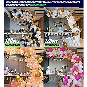 RC&Z Navy Blue Balloon Garland Arch Kit - 120 with Royal Blue, Baby Blue, White, Silver Metallic and Confetti Latex Balloons for Baby Shower Decorations Bachelorette Birthday Party Backdrop Background