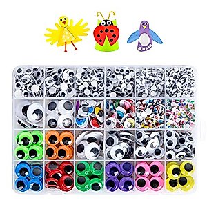 1680pcs Googly Wiggle Eyes Self Adhesive, for Craft Sticker Eyes Multi Colors and Sizes for DIY by ZZYI