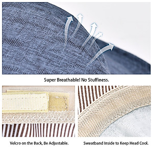 SOMALER Sun Hats for Women Roll-up Wide Brim Summer Beach Hat Foldable Floppy Cotton Hat