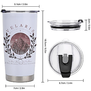 Velaris City Of Starlight Tumbler Acotar The Night Court Bookish 20 Oz Stainless Steel Insulated Tumblers with Lid And Straw Bookish Acotar Travel Coffee Mug Gifts
