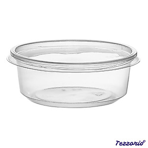 Tezzorio (200 Pack) 8 oz Deli Containers with Lids Combo, BPA-Free Translucent Plastic Deli Food Storage Containers with Lids, To Go/Take Out Food Containers