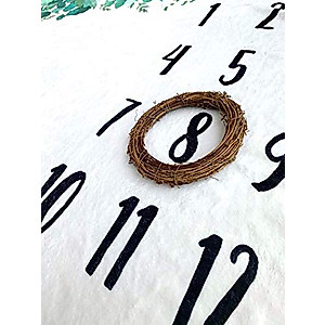 Baby Monthly Milestone Blanket | Includes Wooden Wreath and Pacifier Clip | 1 to 12 Months | Premium Extra Soft Fleece | Best Photography Backdrop Prop for Newborn Boy & Girl