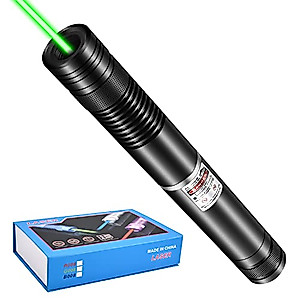 FUOOX Green Laser Pointer High Power Tactical Flashlights, Long Range 20000 Feet Powerful Flashlight with Laser Pointer, USB Rechargeable Laser Pointer for Presentations