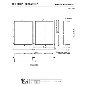 Redi Niche Double Niche Recessed Shower Shelf- Black, Two Inner Shelves, 32-Inch Width x 20-Inch Height x 4-Inch Depth