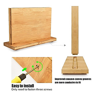 EYdoter Knife Block,Magnetic Knife holder,Bamboo knives Storage Holder stand
