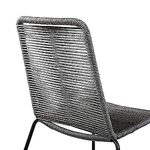 ARMEN LIVING LCSHSICH Shasta Outdoor Metal and Rope Stackable Dining Chair-Set of 2, Gray