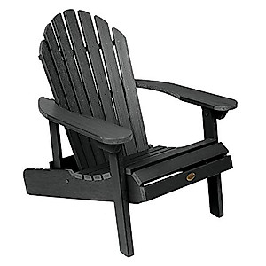 Highwood AD-CHL1-BKE Hamilton Made in the USA Adirondack Chair, Adult Size, Black