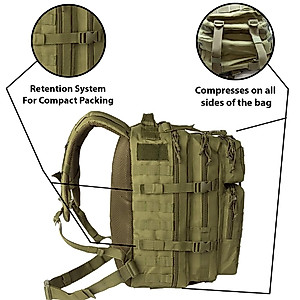 Exos Bravo Tactical Assault Backpack Rucksack (Olive Drab)