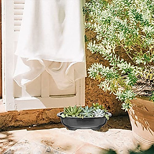 ERINGOGO Bonsai Planter Pot 18pcs Bonsai Training Pots, 15 Inches Oval with Drainage Hole, Plastic Large Deep Flower Pot Plants Growing Pots for Nursery, Garden, Balcony Oval Flower Pot