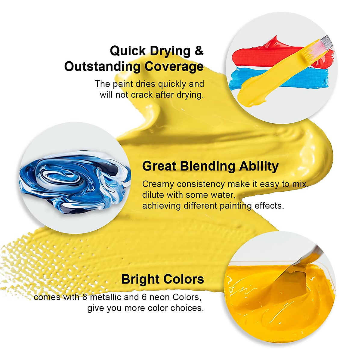 HIMI Gouache Paint Set, 56 Colors×30ml, Unique Jelly Cup Design, Non-Toxic, Gouache Paint for Canvas Watercolor Paper - Perfect for Beginners, Students, Artists