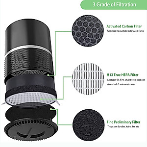 Replacement Filter for LV-H132 Air Purifier, Compatible with Laukowind 3-in-1 Nylon Pre-Filter, High-Efficiency Activated Carbon True HEPA Filters, Part LV-H132-RF, 2 Pack