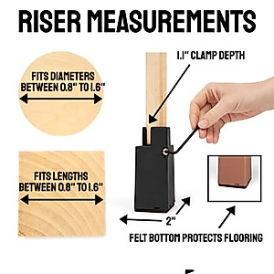 Goods4U Beige 4" Furniture Risers with Adjustable Screw Clamp | Easily Attaches to Legs with Diameter 0.8"-1.6" | Helps Posture, Back & Neck, Carpal Tunnel | Buy Now and “Level Up” Your Life!