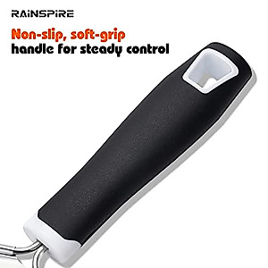 Rainspire Professional Cheese Graters for Kitchen Stainless Steel Handheld, Metal Lemon Zester Grater With Handle For Cheese, Chocolate, Spices, Kitchen Gadgets And Tools, Soft Grip Handle, Black