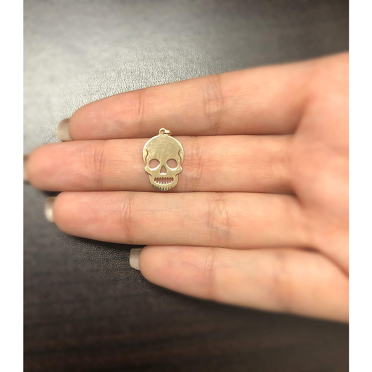 Carol Jewelry 14k Solid Yellow Gold Skull Shaped Pendant for Necklace for Men, Boys, Women, and Girls