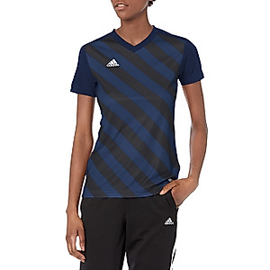 adidas Women's Entrada 22 Graphic Jersey, Team Navy Blue/Black, Medium