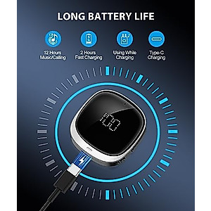 COMSOON AUX Bluetooth Adapter for Car, [LED Screen] Bluetooth 5.3 Receiver for Speaker/Home Stereo/Wired Headphones, Noise Cancelling Wireless Audio Receiver for Hands-free Call/Music, Dual Connection