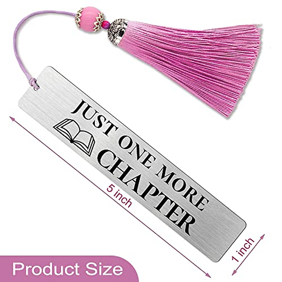 Hafhue Just One More Chapter Metal Bookmark Book Lover Gifts for Woman Man BFF Girlfriend Teens Students Friends Bookworm Readers Graduation Anniversary Gifts Back to School Gifts