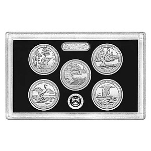 2018 S America the beautiful 2018 Silver Quarter Proof Set No Box or COA 5 Coin Set Silver Proof