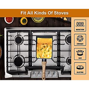 BaronCara Tamagoyaki Pan with Spatula and Brush, Egg Pan, Japanese Nonstick Omelette Pan, Rectangle Tamago Pan, Small Frying Pan, 7.5" x 5.5", Grey