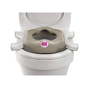 Ok Baby On The Spot 3 in 1 Travel Potty Seat - Compact & Lightweight Design - Features Non-Slip Rubber Base - Removable Inner Bowl - Toilet Training Seat for Toddlers & Children, Grey