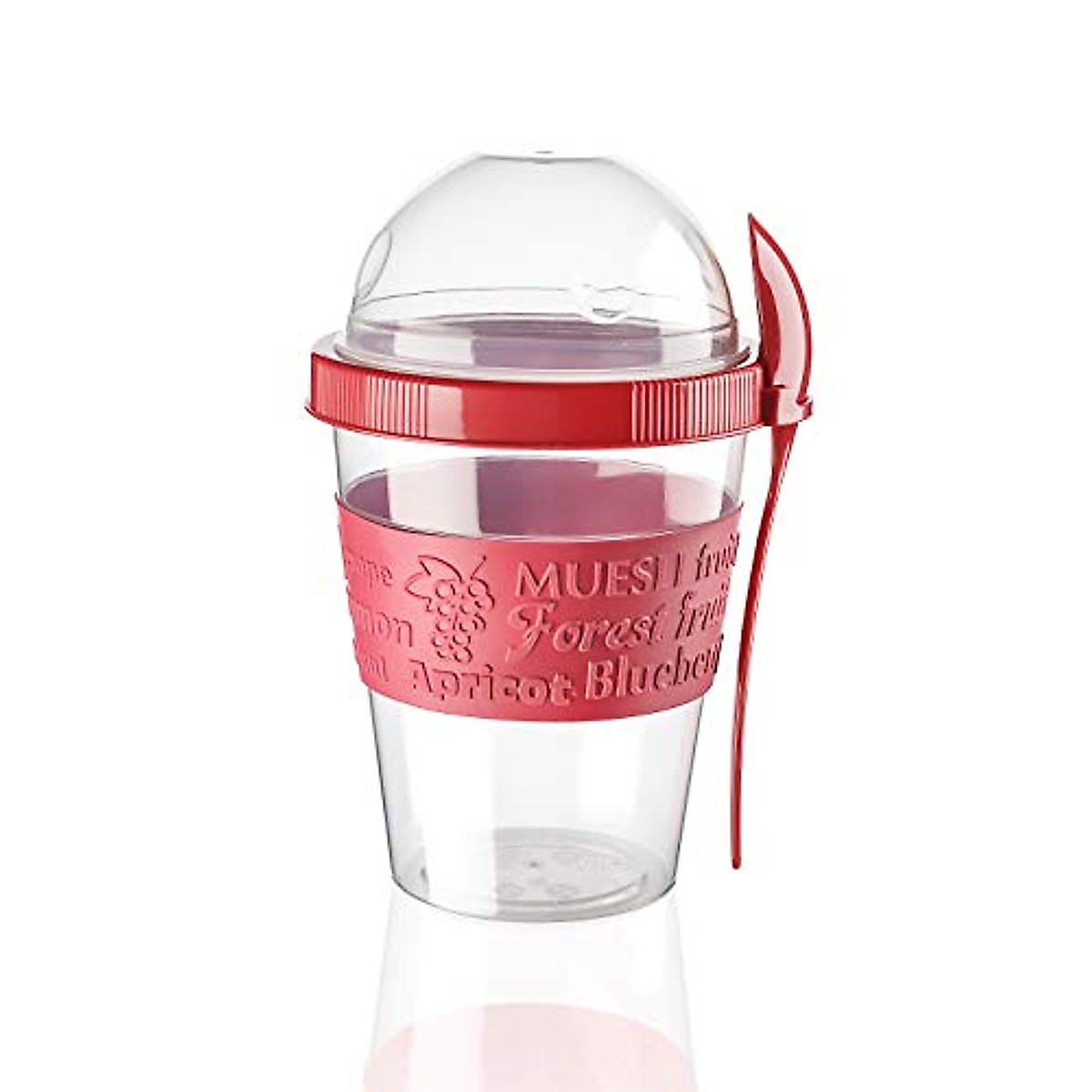 Take 'n' Go 600ml | Yoghurt Pot | Granola Pot | Muesli Pot | Cereal Pot | Premium Pot with Spoon and Spoon Holder (BPA Free/Leakproof/Dishwasher Safe)