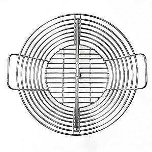 GRILLJOB Lump Charcoal Fire Basket with Divider Stainless Steel Grill Ash Baskets Fits 18" Big Green Egg Accessories, Kamado Joe Classic Large Green Egg Basket Replacement