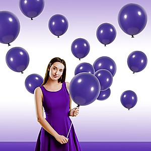 Dark Purple Balloons different sizes 100 Pack 12+10+5 inch Deep Hot Purple Balloon for Wedding Birthday Baby Shower Birthday Party Halloween Decorations