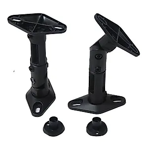 VideoSecu 2 Satellite Speaker Wall Ceiling Mounts Brackets 1EH (Black, 2 Pack)