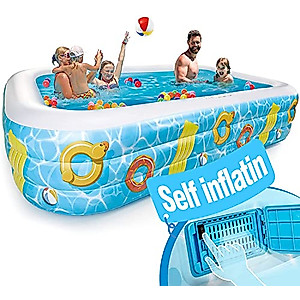 Inflatable Above Ground Pool for Adults - Blow up Kids Pools for Backyard, Inflatable Pool Above Ground Pool 118" x 72" x 22" Thickened Family Pool Kiddie Self Swimming Pool Blow up Pool for Ages 3+