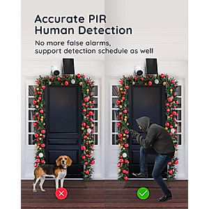 Peasec Solar Security Camera, 1080P Wireless Night Vision Outdoor Security Camera for Home, Rechargeable Battery WiFi Security Camera with Human & Motion Detection, Support Multi Device & User, IP65