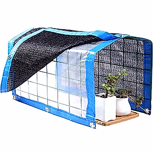 WINGOFFLY Foldable Plant Canopy with Shade Cloth and Rainproof Cover 75% Sunblock Balcony Sun Shade Net for Succulents Flowers, 16.5"x11.8"x11.8"