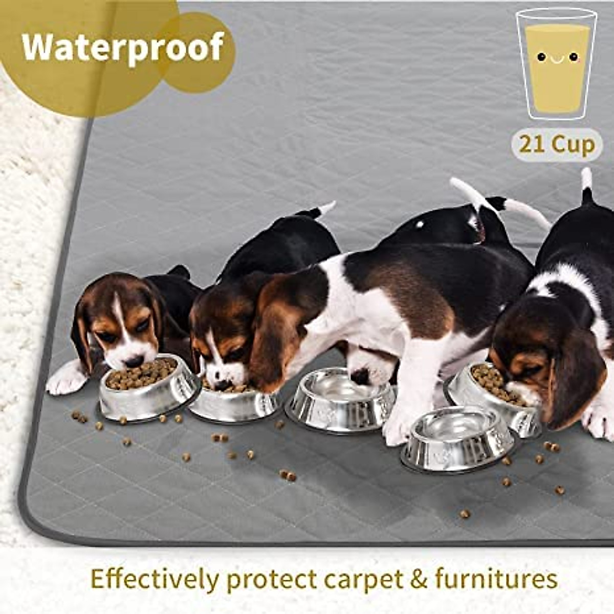 CoolShields Washable Puppy Dog Pee Pad, 34" X52" Extra Large, Waterproof Whelping Training Mat for Playpen Crate, Floor, Bed,Sofa and Trunk [Premium Fabrics That can be Used by Humans]