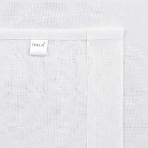 DWCN White Sheer Curtains Linen Look Semi Transparent Voile Grommet Curtains for Living Dining Room Drapes 52 x 84 Inch Long, Set of 2 Panels