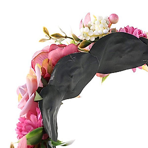 Ulfanit Girls Baby Shower Decoration - Adjustable Flower Crown Tiara and Growing A Princess Sash, Daddy Pin, Pink Party Gifts for Expectant Mom Dad Parents