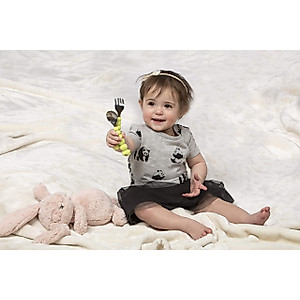 melii Caterpillar Spoon and Fork Utensil Set for Toddlers - BPA-Free Silicone and Stainless Steel Kids Utensils - Ergonomic, Easy-Grip Design for Fun & Safe Eating for Children