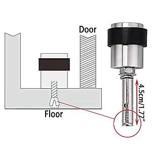 Sumnacon 3 Pcs Cylindrical Floor Door Stopper, Solid Stainless Steel Door Stopper with Rubber Bumper-Safety Floor Mount Doorstop with Screws, Heavy Duty Commercial Industrial Floor Door Stopper