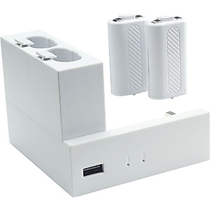 INSIGNIA Insignia - Side Dock Dual Battery Charger for Xbox Series S - White