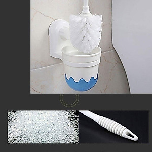 SAAKO Toilet Bowl Brush Ideas Toilet Cleaner Brush Family Bathroom Toilet Brush Suction Cup Wall Mount Plastic Toilet Brush Holder