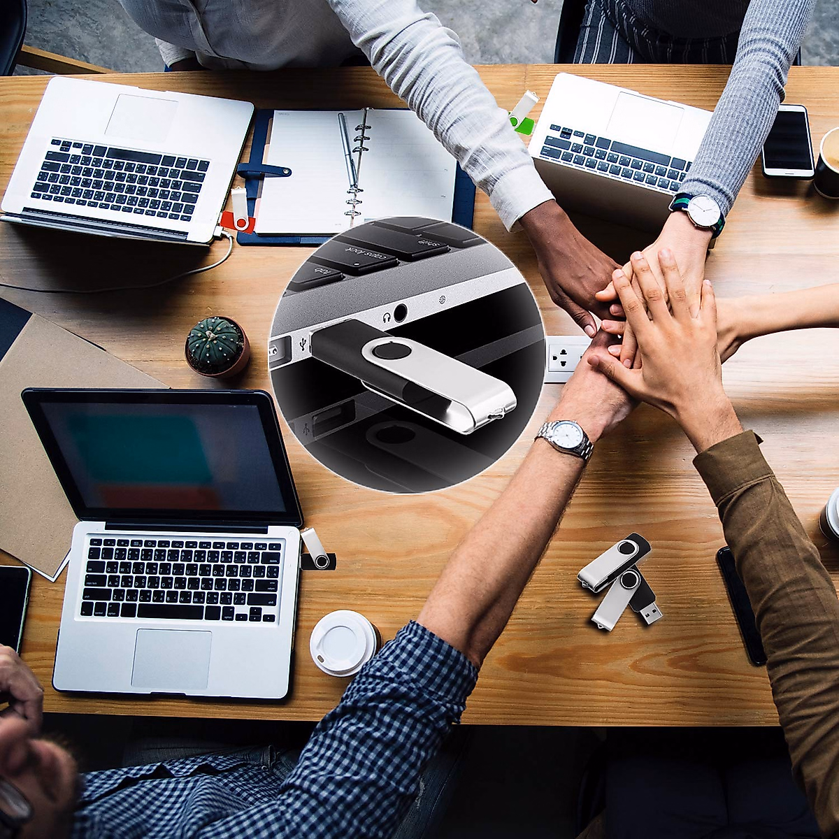 USA, (Black) Wholesale 10 Pack U Disk Bulk Pack USB Flash Drives Swivel Thumb Drive Memory Stick (10 Pack - 16MB (Not GB))