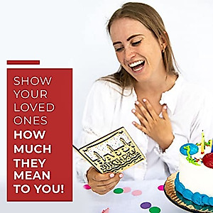 Happy Birthday Card by HeartSpace, Cake & Candles Design: Premium Wooden Greeting Cards Handmade From Sustainable Real Bamboo Wood