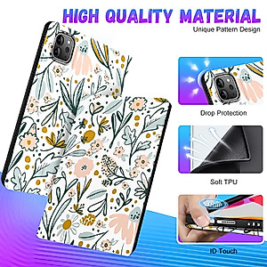 Uppuppy for iPad Air 13 Inch M2/M3, Pro 12.9 Case - Cute Women Girls Girly Aesthetic Floral Pencil Holder Folio Cover for Apple Air 13" 2024/2025, Pro 6th/5th/4th/3rd Generation Case