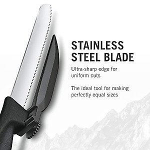 Victorinox Swiss Classic Dux Knife - Kitchen Knife with Adjustable Guide - Cooking Knife for Cutting Meat, Bread & More - Black Handle, 8.25"