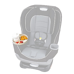 Travel Tray My Round, USA made. Easily convert your existing cup holder to a TRAY AND CUP HOLDER for use in a Car Seat, Booster, Stroller, Golf Cart and anywhere you have a cup holder! Beige