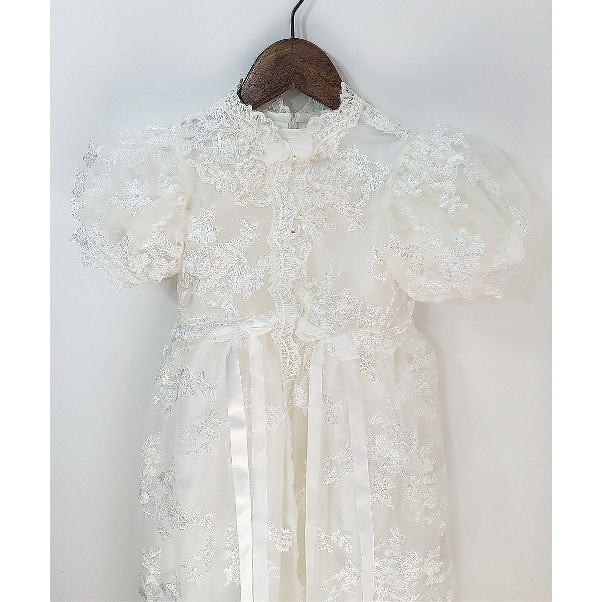 Abaowedding® Lace Christening Gowns Baby Baptism Dress Newborn Baby Dress (9 M) White