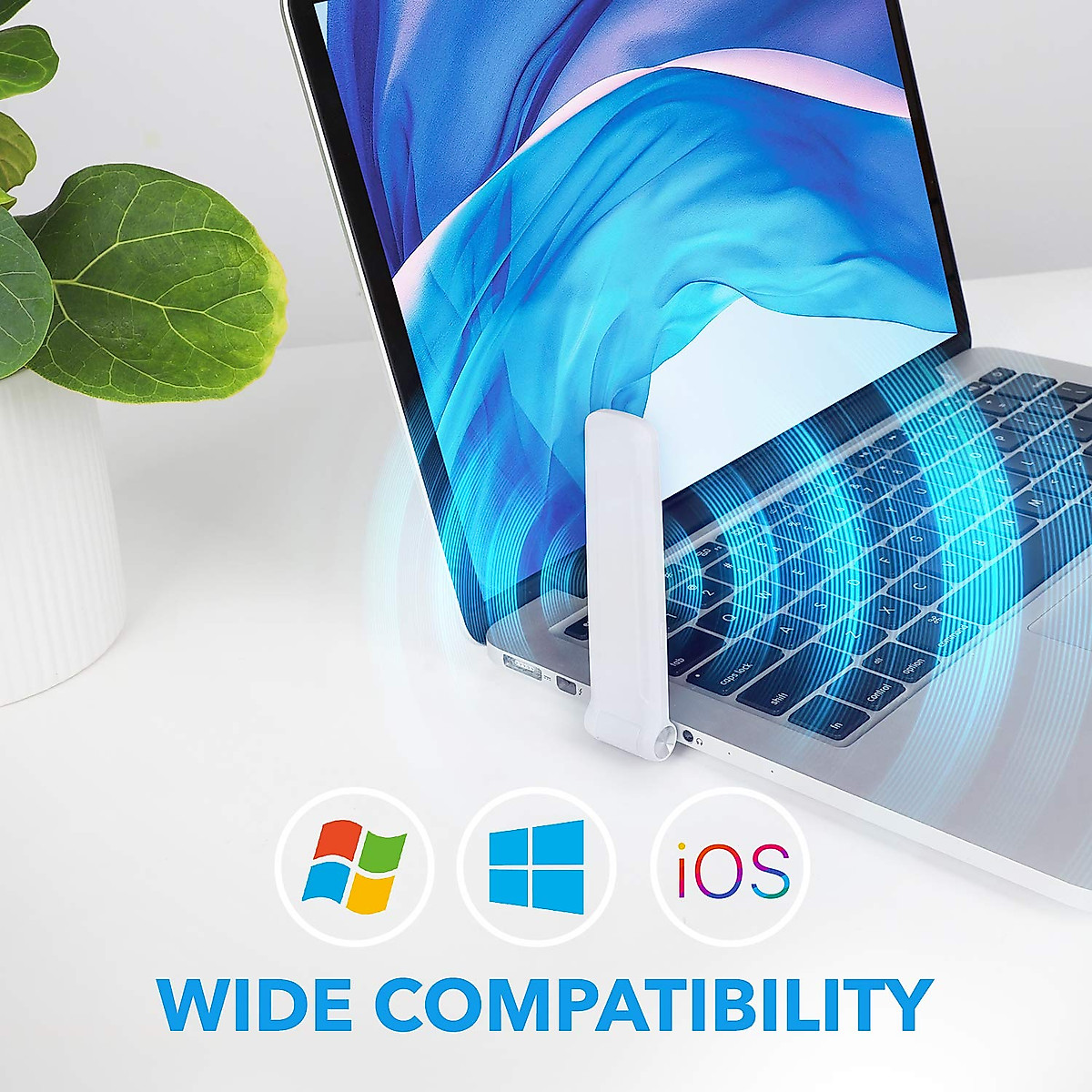 RANGEXTD USB WiFi Extender Antenna - USB WiFi Adapter for Desktop PC and Laptop | 300 Mbps USB WiFi Range Extender | 2.4GHz Dual-Antenna WiFi USB Stick | USB WiFi Antenna Extends WiFi to 1000 Sq. Ft