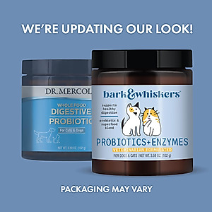 Bark & Whiskers, Probiotics + Enzymes 3.59 oz, Non GMO, Gluten Free, Soy Free, Dr. Mercola