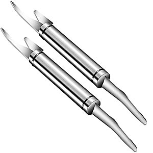 5 in 1 Multifunctional Shrimp Line Fish Maw Knife, 2Pack Shrimp Deveiner Knife Tool and Peeler, Stainless Steel Shrimp Peeler, Fish Scale Remover, Kitchen Fish and Shrimp, Duck Intestine Cleaner