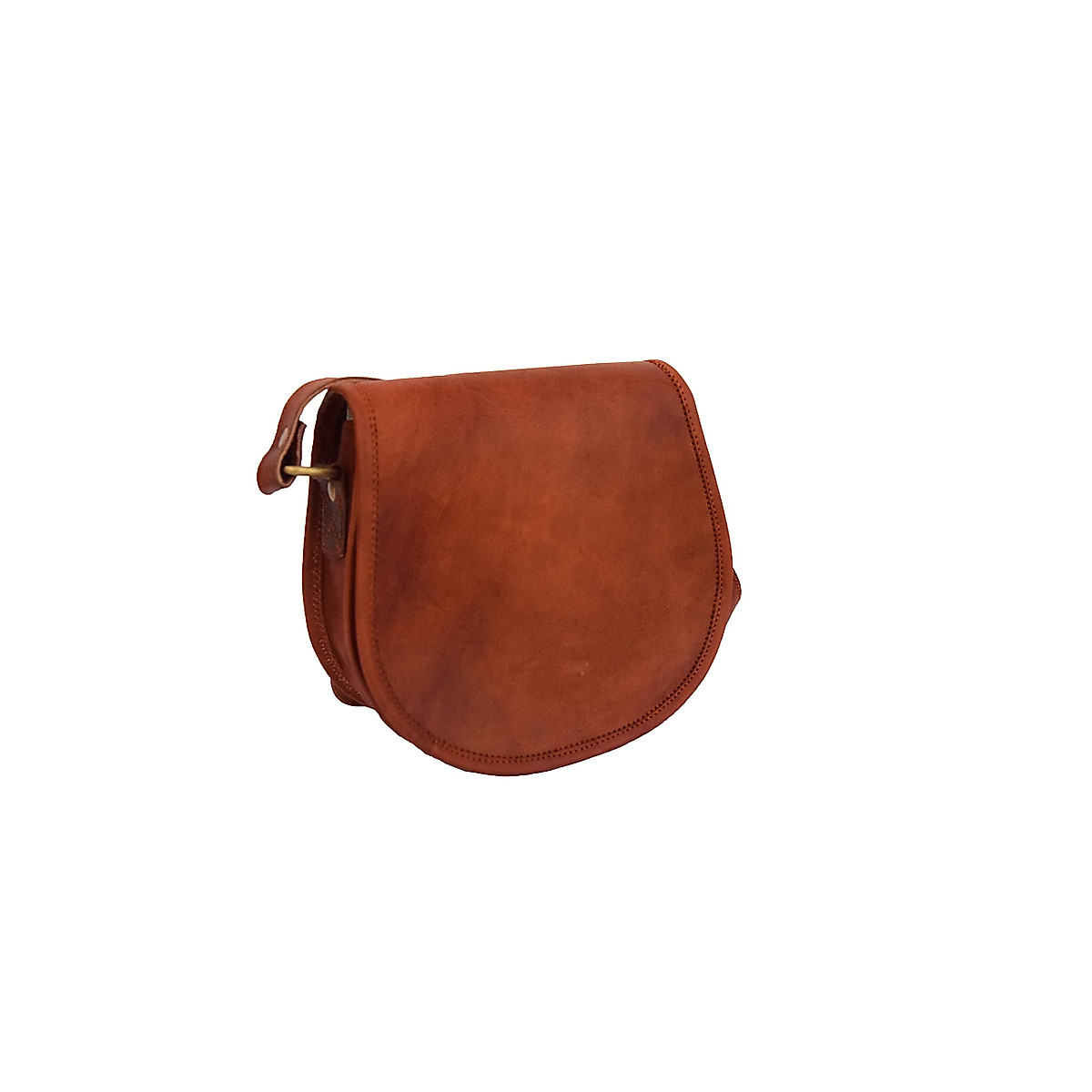 Handmade Full Grain Vintage Leather Crossbody Sling Bag Women/Teen Girls Purse Wallet Satchel Handbag Messenger Bags (Extra Small), Brown