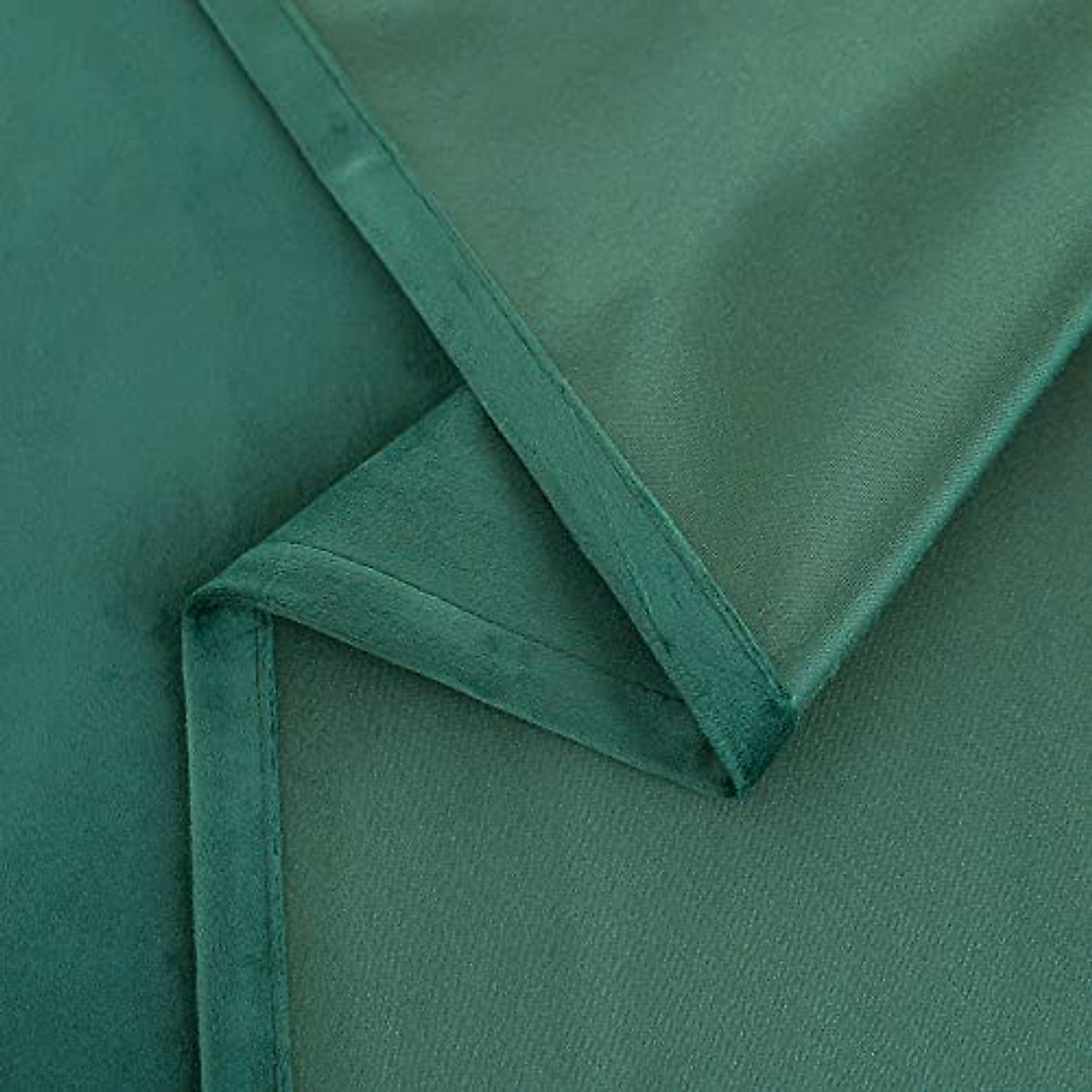 WOD FAMY Luxury Velvet Blackout Vintage Curtains Thermal Insulated Drapes Velvet Curtains Grommet 52Wx95L Inch 2 Panels Dark Green
